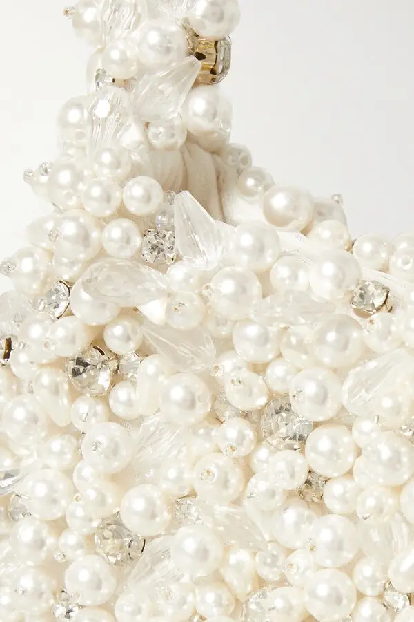 CLIO PEPPIATT Crystal And Pearl Embellished Tulle Bag