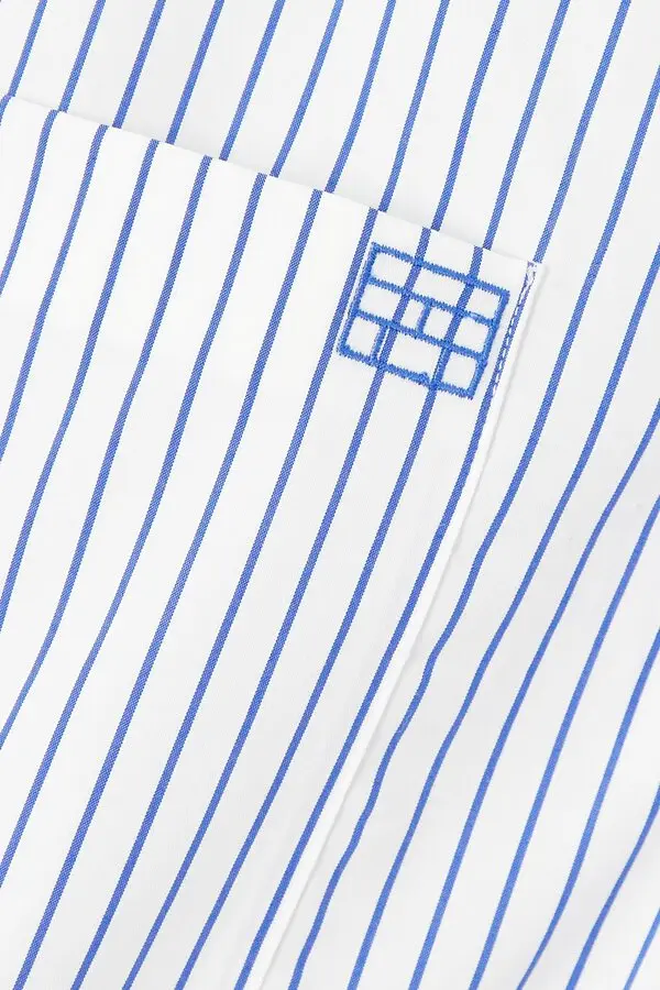 FRAME The Oversized Striped Cotton-blend Poplin Shirt