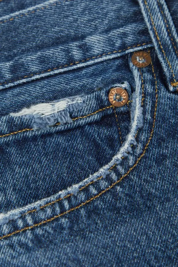 AGOLDE Parker Long Clean Organic Denim Shorts - Blue