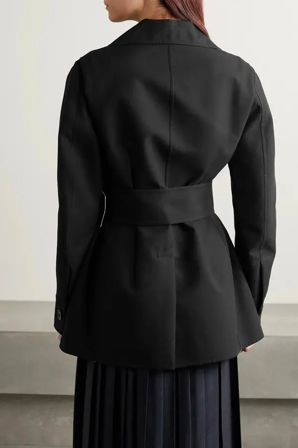 Another Tomorrow Net Sustain Belted Organic Cotton Blazer