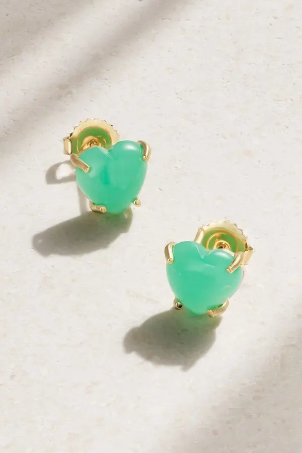 Irene Neuwirth Love 18-karat Chrysoprase Heart Earrings - Gold