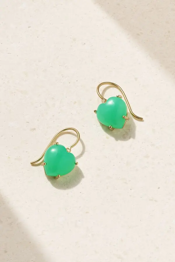 Irene Neuwirth Love 18-karat Chrysoprase Heart Earrings - Green