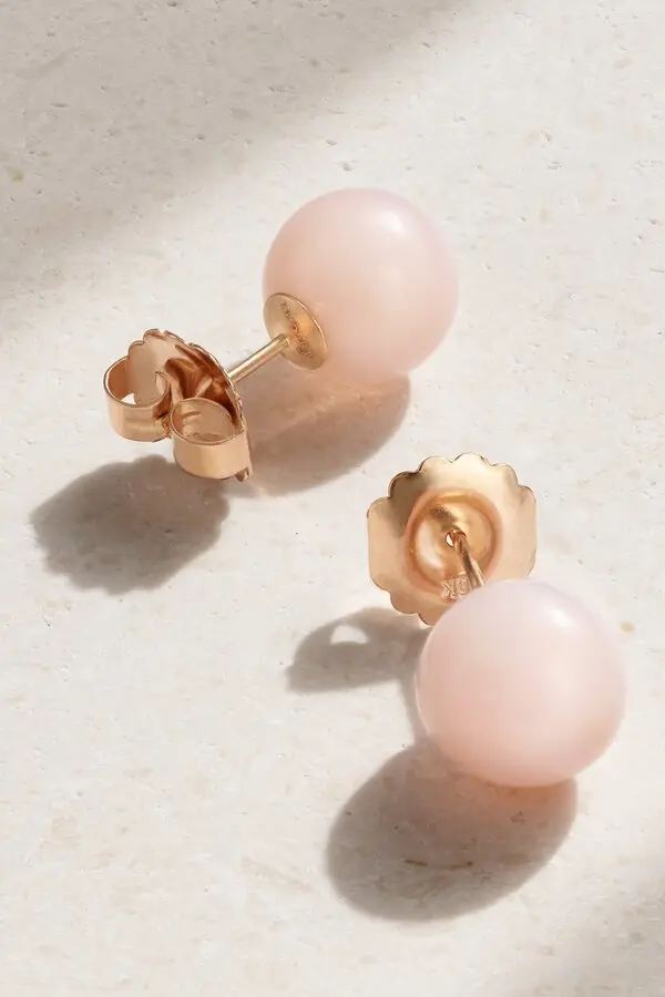 Irene Neuwirth Large Gumball Rose Opal Earrings
