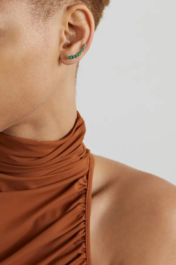 ANITA KO 18-karat And Emerald Single Earring
