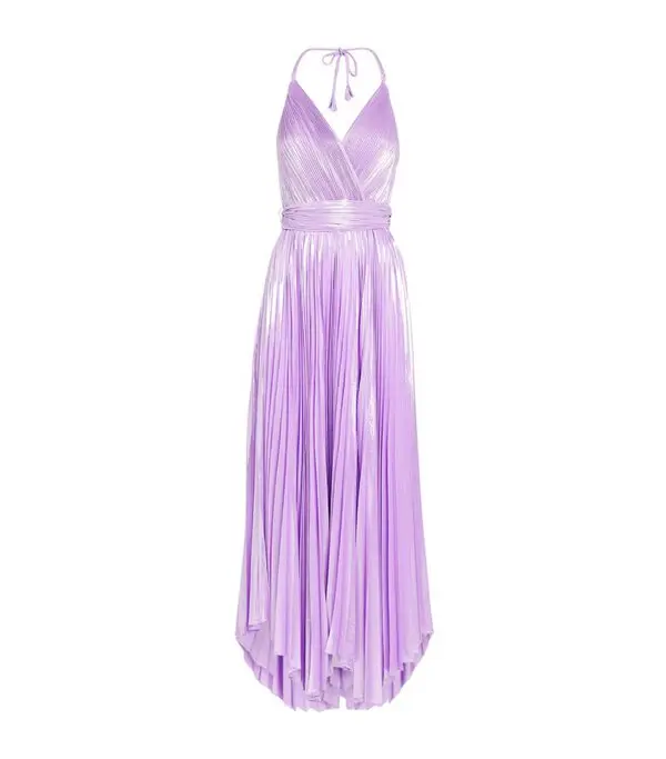 Alice + Olivia Arista Pleated Maxi Dress - Purple | Editorialist
