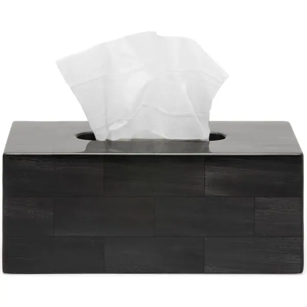 PIGEON AND POODLE Arles Faux Horn Tissue Box Cover - Dark