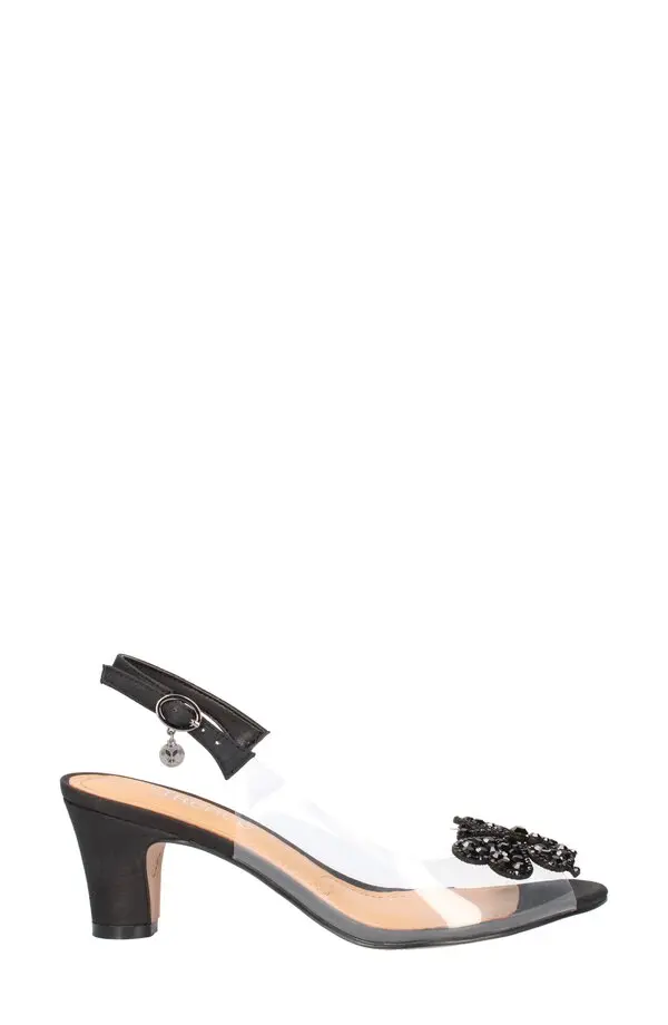 J. Reneé Kerensa Crystal Butterfly Slingback Pumps - Clear/ Black