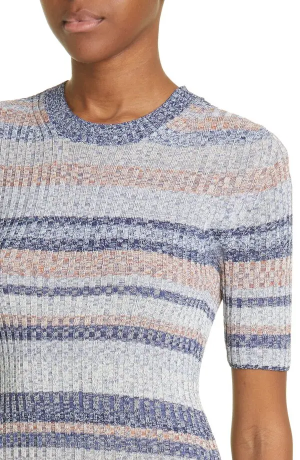 Zimmermann Wonderland Stripe Rib Sweater Dress In Denim Melange - 48% Off |  Editorialist