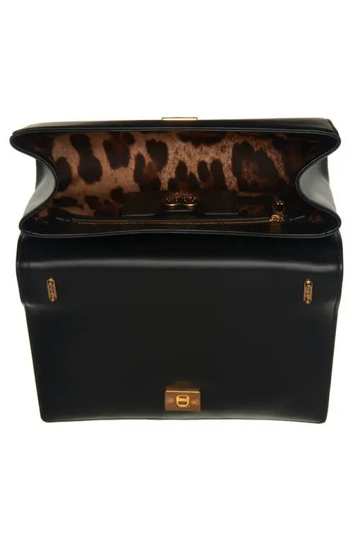Dolce & Gabbana Devotion Logo Heart Lambskin Crossbody Bag - Black