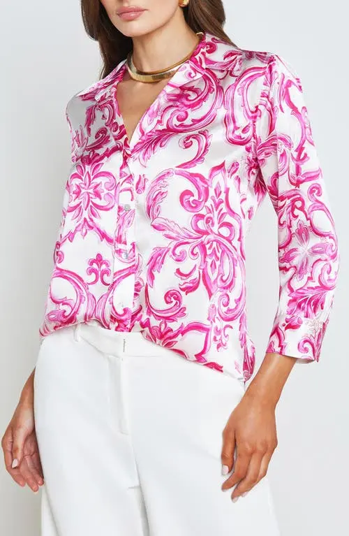 L'Agence Dani Silk Button-up Shirt