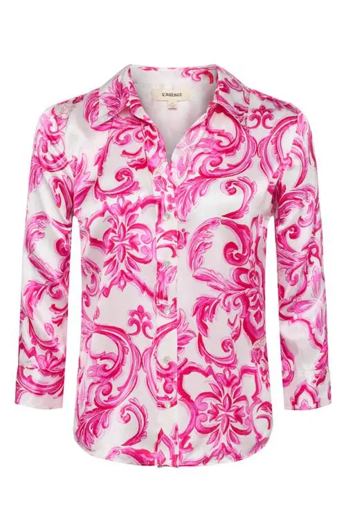 L'Agence Dani Silk Button-up Shirt