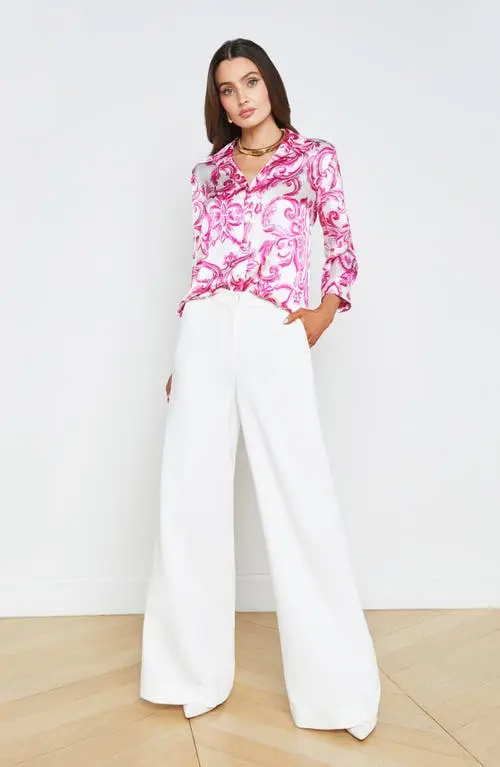 L'Agence Dani Silk Button-up Shirt