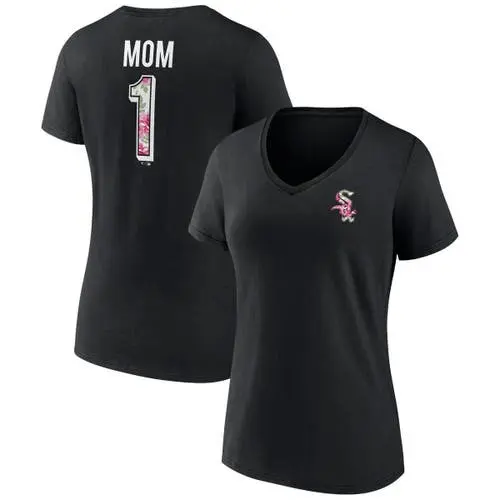 Profile Chicago White Sox Mother's Day Best Mom Ever V-neck T-shirt - Black