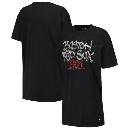 THE WILD COLLECTIVE Boston Red Sox T-shirt Dress - Black