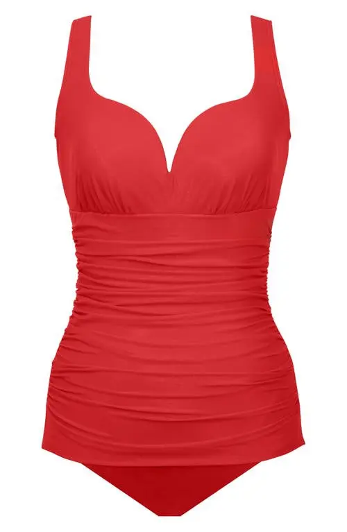 MIRACLESUIT® Rock Solid Cherie One-piece Swimsuit - Cayenne Red