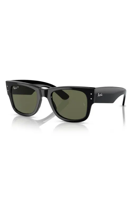 Ray-ban Mega Wayfarer 52mm Polarized Square Sunglasses - Black