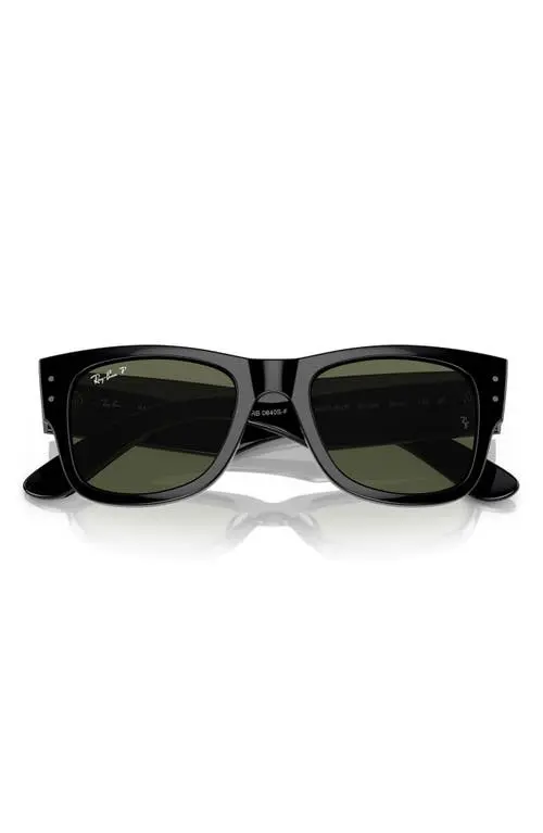 Ray-ban Mega Wayfarer 52mm Polarized Square Sunglasses - Black