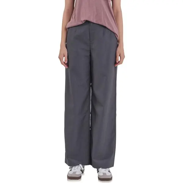 GREY LAB Relaxed High Waist Wide Leg Pants - Heather Grey
