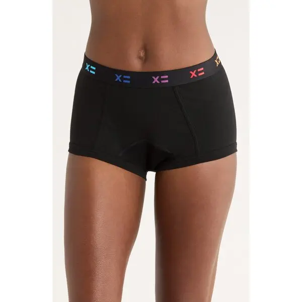 TOMBOYX First Line Stretch Cotton Period Boyshorts - Black X Rainbow