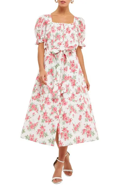 Endless Rose Floral Linen & Cotton Shirtdress