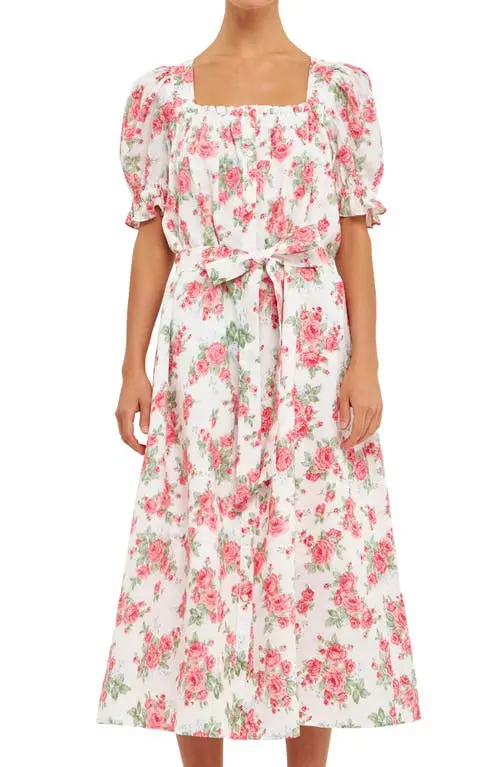 Endless Rose Floral Linen & Cotton Shirtdress