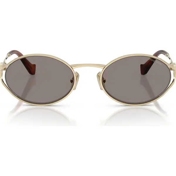 Miu Miu 54mm Oval Sunglasses - Pale Gold/dark Grey