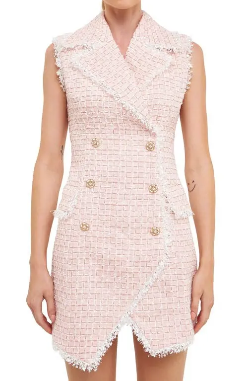 Endless Rose Double Breasted Tweed Minidress