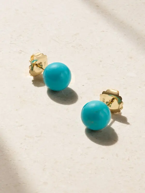 Irene Neuwirth Large Gumball 18-karat Turquoise Stud Earrings - Gold