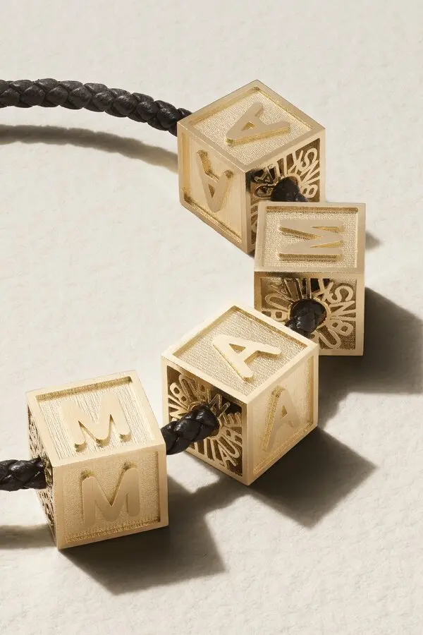 Lauren Rubinski Mama 14-karat Leather Bracelet