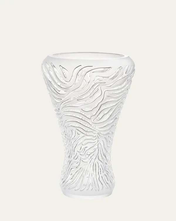 Lalique Zebre Vase, Satin Finish - Multi