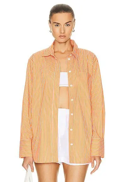 FRAME The Oversized Shirt In Orange