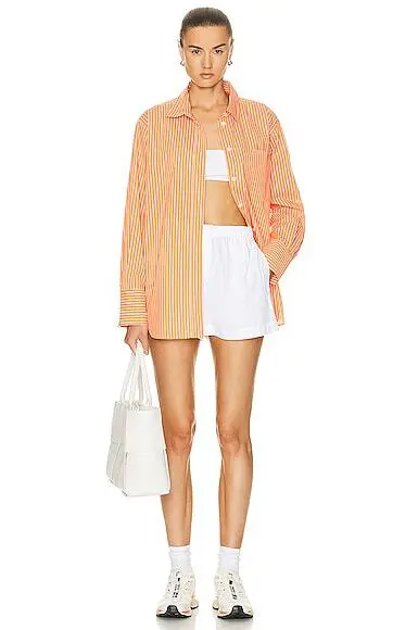 FRAME The Oversized Shirt In Orange