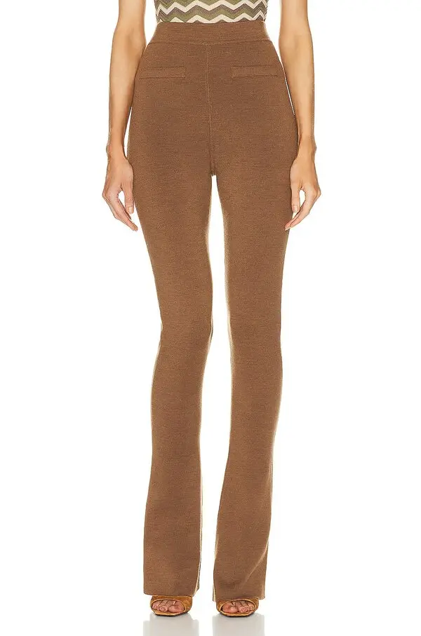 Saint Laurent Flare Legging In Brown