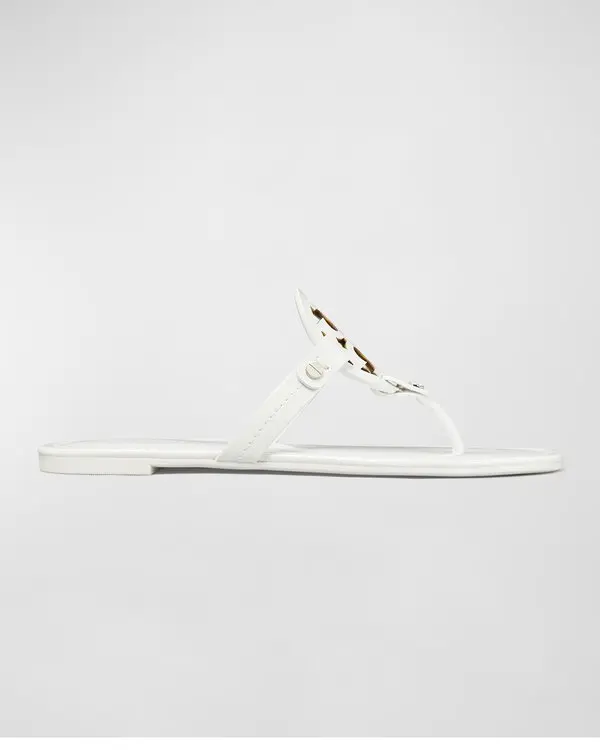 Tory Burch Miller Patent Leather Sandals - Optic White