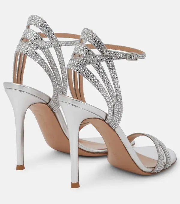 GIANVITO ROSSI Crystal-embellished Leather Sandals