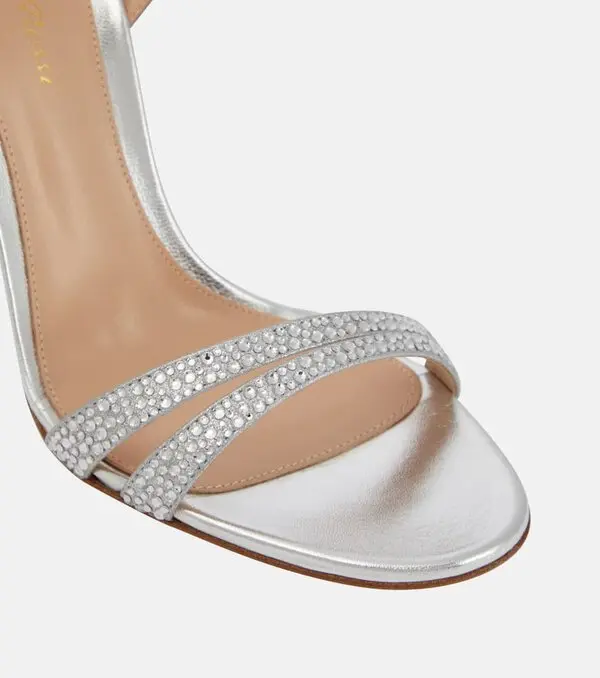 GIANVITO ROSSI Crystal-embellished Leather Sandals