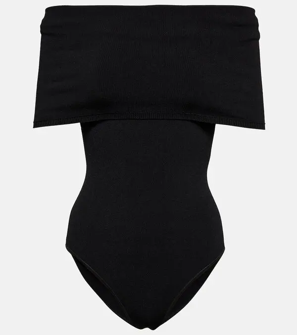 Alaïa Off-shoulder Knit Bodysuit - Black