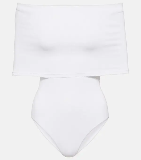 Alaïa Off-shoulder Knit Bodysuit - White
