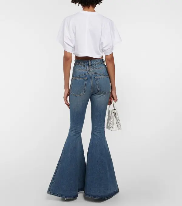 Alaïa Logo Cotton Crop Top