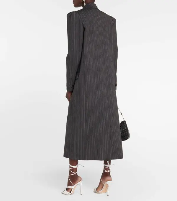 Alessandra Rich Pinstriped Wool Coat