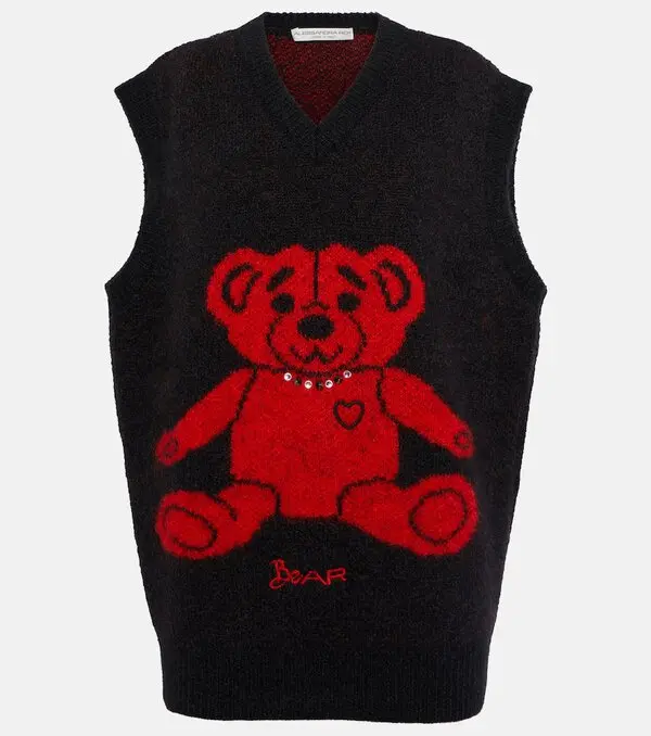 Alessandra Rich Bear Wool-blend Vest
