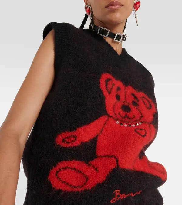 Alessandra Rich Bear Wool-blend Vest