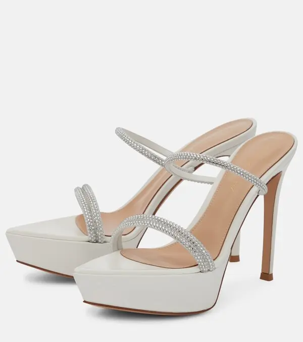 GIANVITO ROSSI Cannes Leather Platform Sandals
