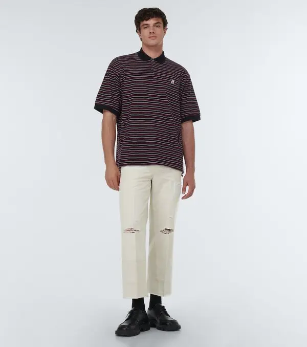 Undercover Striped Cotton Polo Shirt