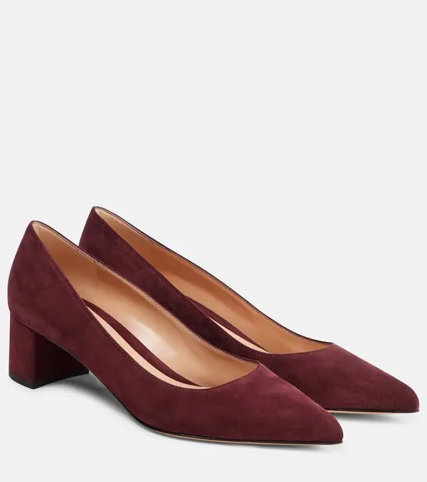 GIANVITO ROSSI Piper 45 Suede Pumps - Burgundy