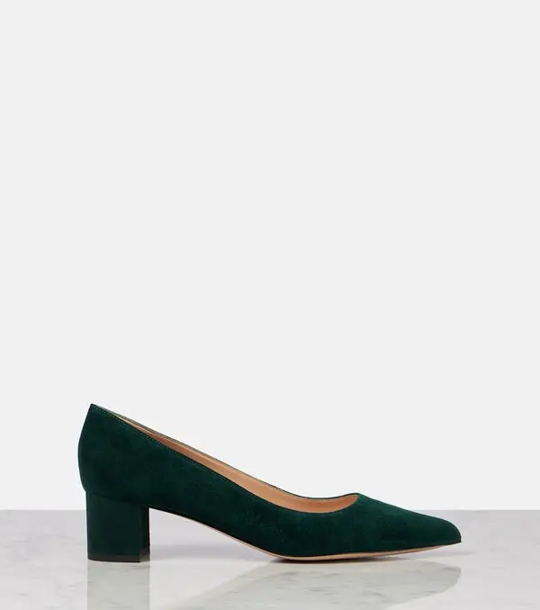 GIANVITO ROSSI Piper 45 Suede Pumps - Green