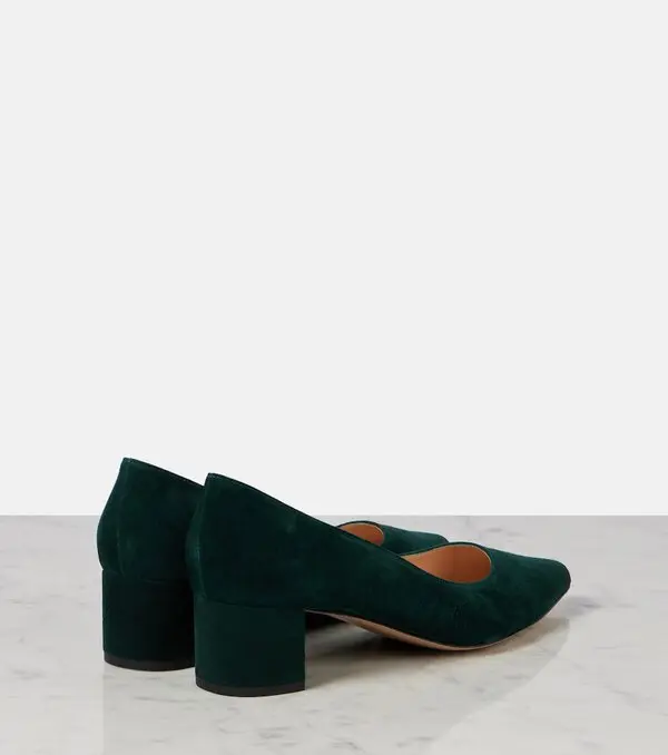 GIANVITO ROSSI Piper 45 Suede Pumps - Green