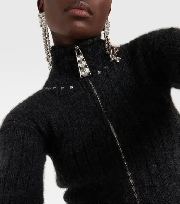 Alessandra Rich Embellished Wool-blend Sweater