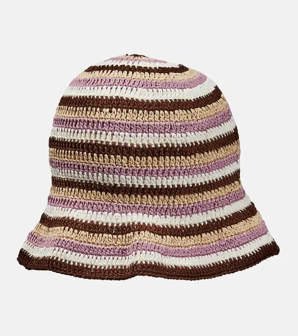 Anna Kosturova Striped Crochet Bucket Hat