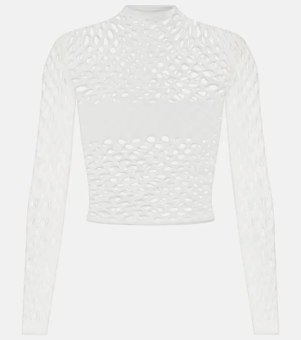 Jean Paul Gaultier Mesh Crop Top - White